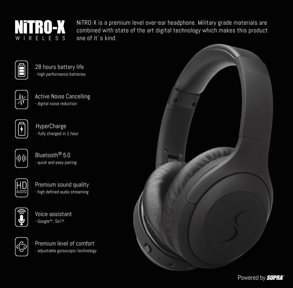 Supra Headphones NiTRO-X BT - HiFi Experience